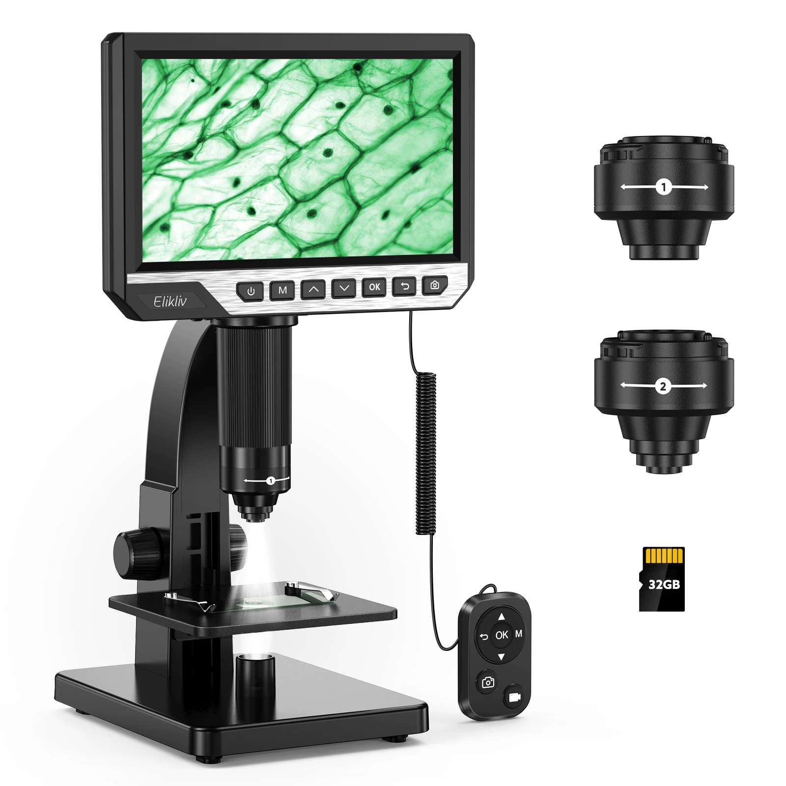 EDM11S-LCD-Digital-Microscope-with-Remote-Control-2000X-Biological ...