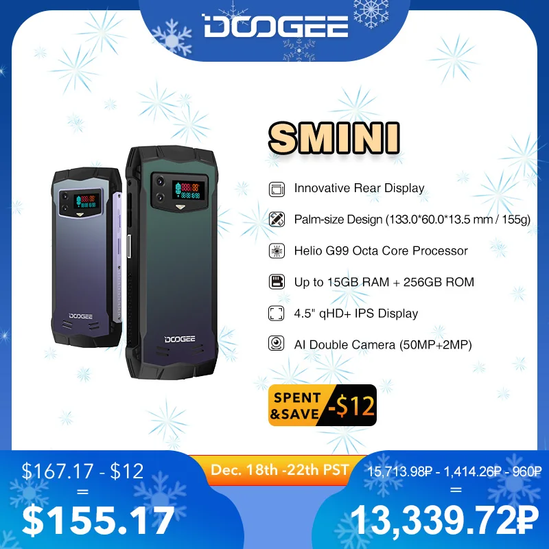 DOOGEE-Smini-4-5-qHD-Display-50MP-Camera-Helio-G99-8GB-7GB-Extended-RAM ...