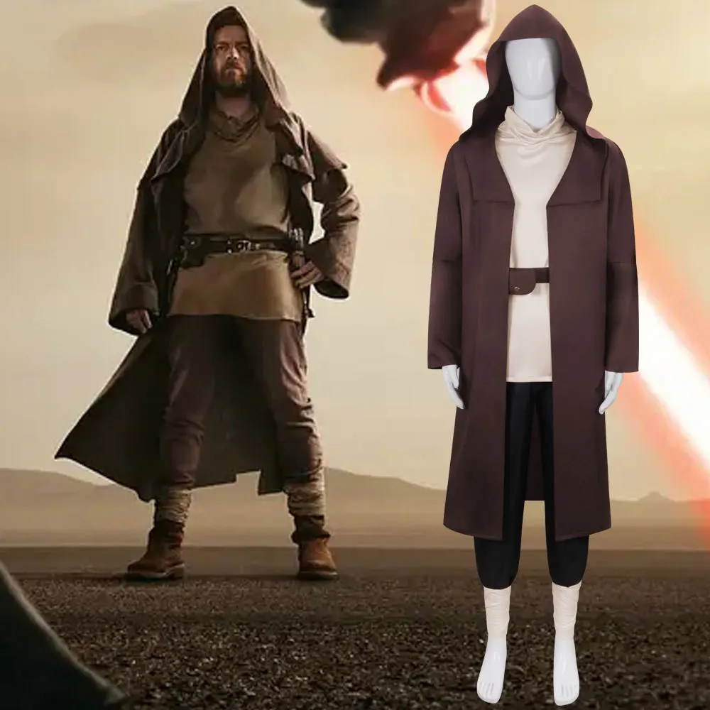 2022 Obi Wan Kenobi Cosplay Costume Jedi Knight Robe Suit Halloween ...