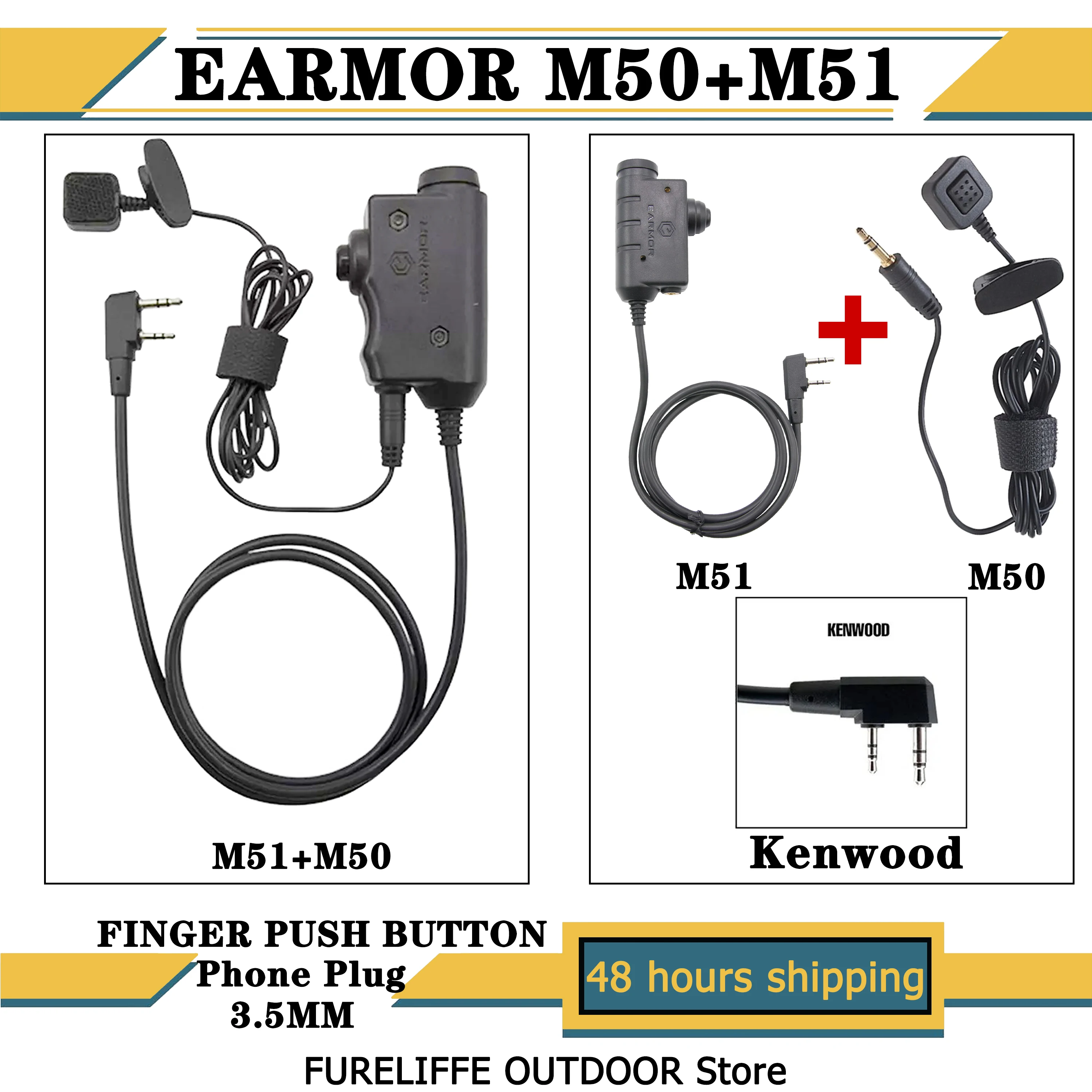 EARMOR-M50-Tactical-Headset-PTT-Extended-Finger-Button-Military-PTT ...