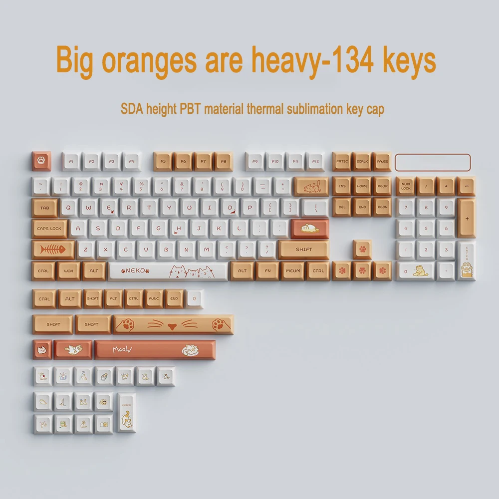 134-Keys-Keycap-SDA-height-Double-Shot-PBT-Sublimation-Customization ...