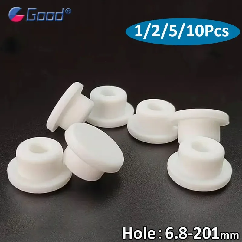 White-Silicone-Rubber-Hole-Caps-6-8mm-68-6mmBlanking-End-Cover-Pipe ...