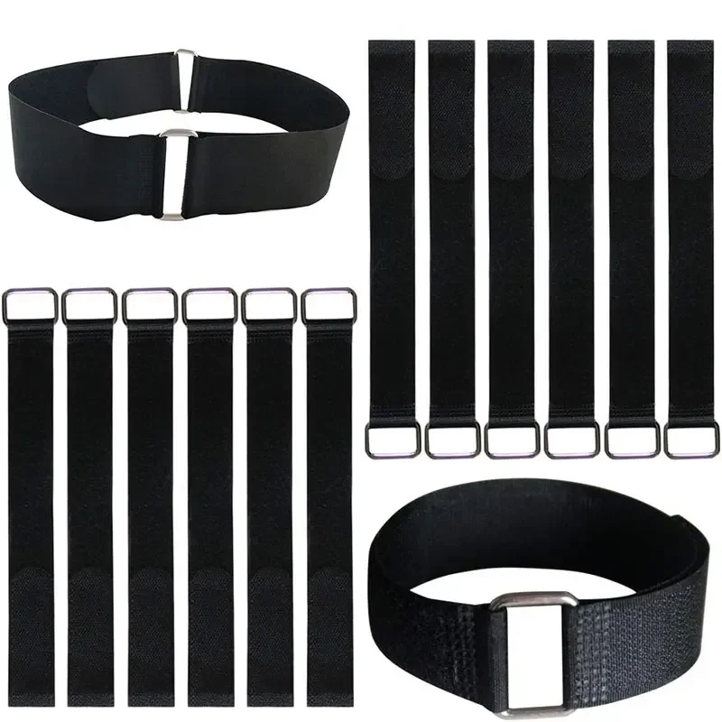 5Pcs Cable Tie Straps with Metal Buckle Reusable Hook and Loop ...