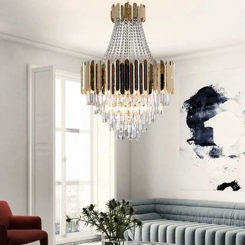 Post Modern Luxury Lustre Titanium Gold Steel Led Pendant Lights ...