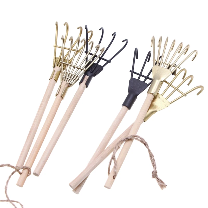 Dollhouse-Miniature-Iron-Rake-Garden-Farm-Tool-Model-Outdoor-Planting ...