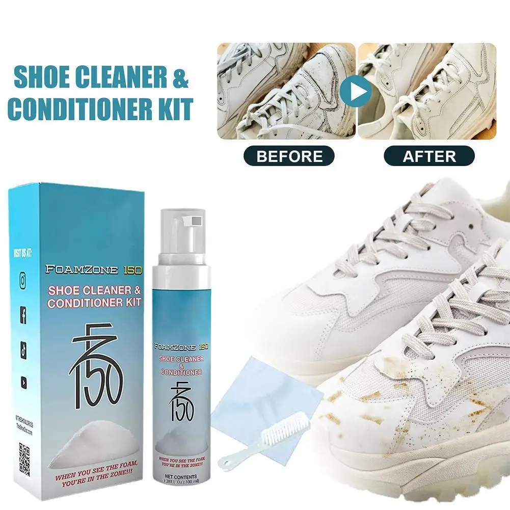 100ml White Shoes Cleaner Whitening Cleansing Gel For Shoe Brush Shoe ...