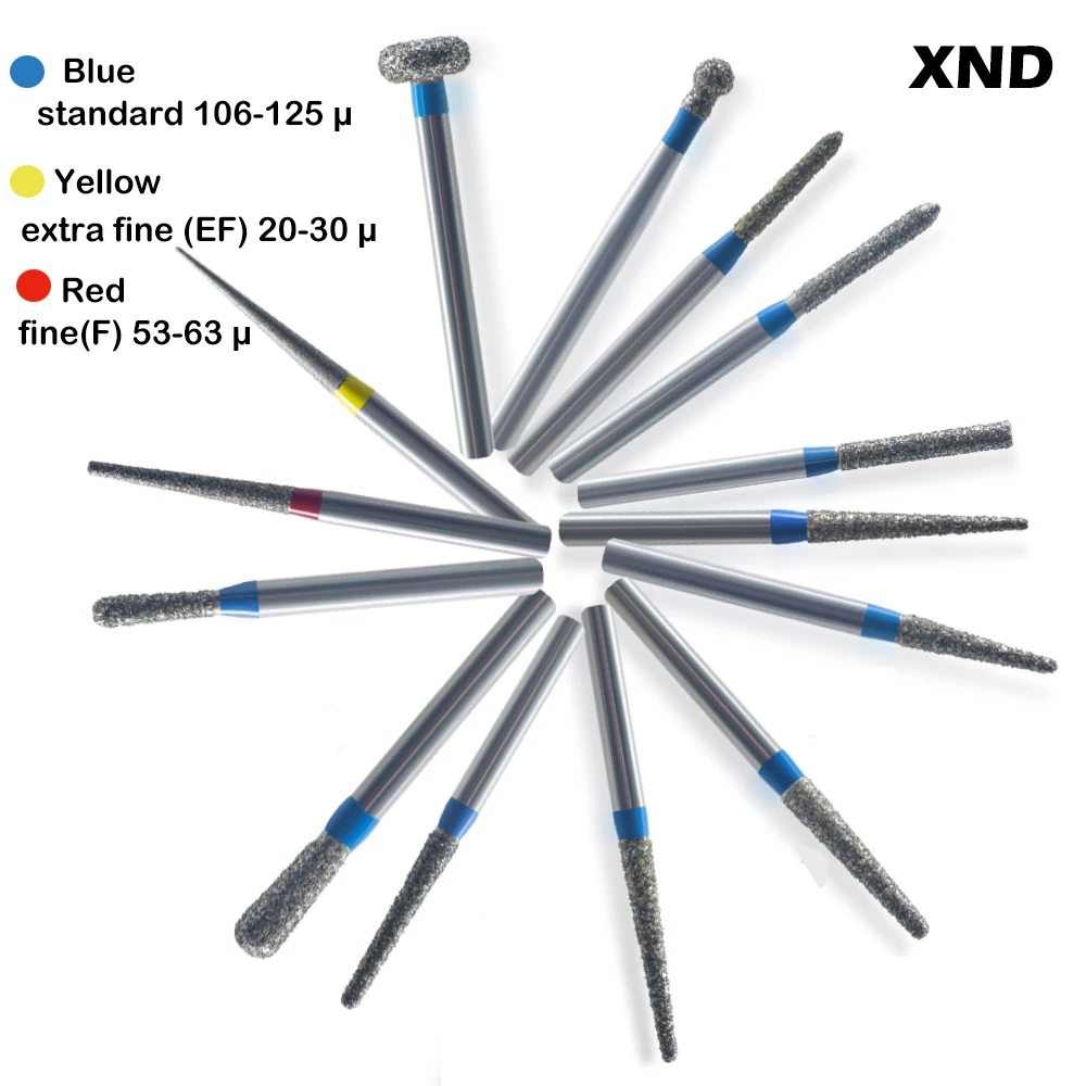 XND-5pcs-Burs-for-Dental-High-Speed-Handpiece-Diamond-Bur-All-Series ...