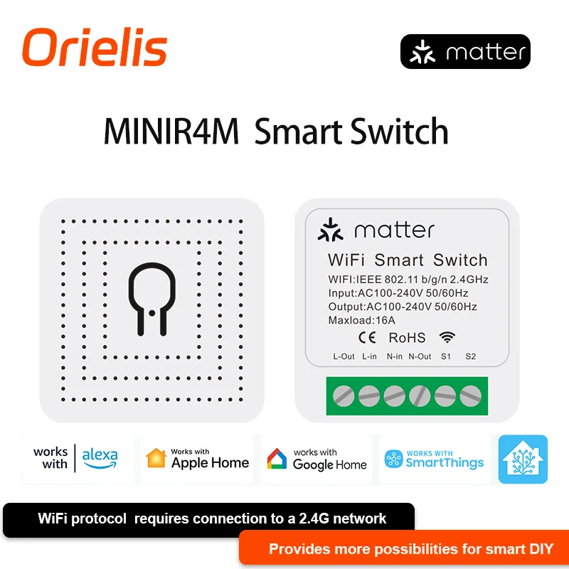 Matter Certified WiFi Smart Switch 16A Relay Module, Smart Home Light ...
