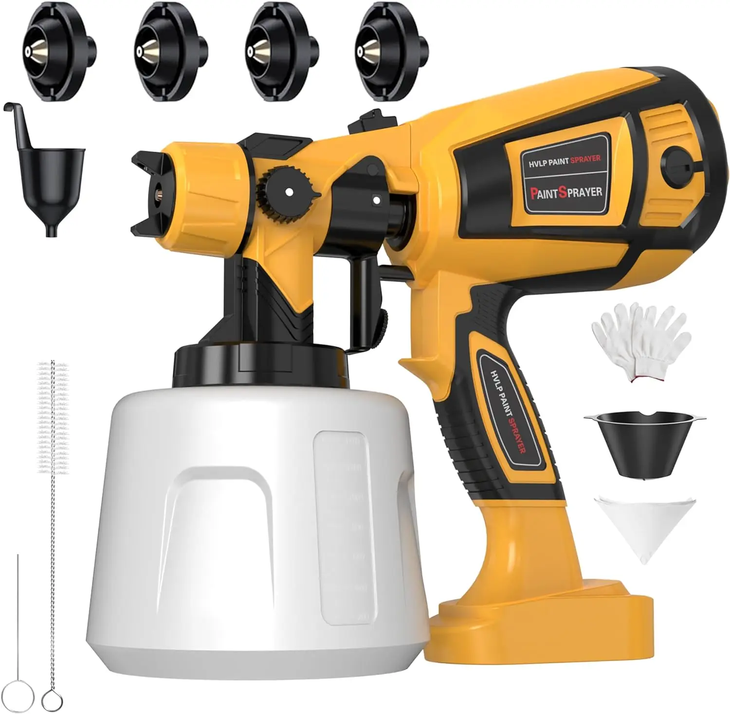 1400ML-Electric-Cordless-Spray-Gun-Paint-Steel-Coating-Airbrush-4Nozzle ...