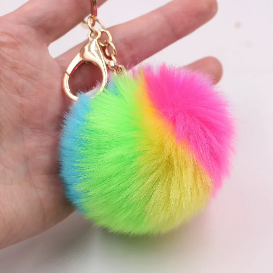 Rainbow-Fluffy-Ball-Keychain-Handbag-Charm-Tote-Pendants-Pom-Poms ...