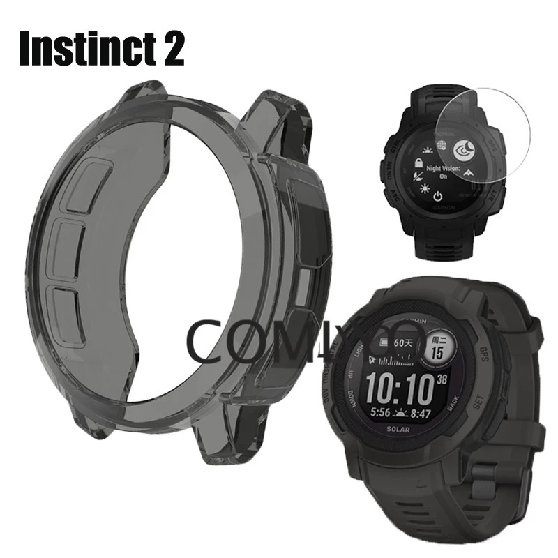 For Garmin Instinct 2 Case Protective Shell Smartwatch Tpu Cover Bumper ...