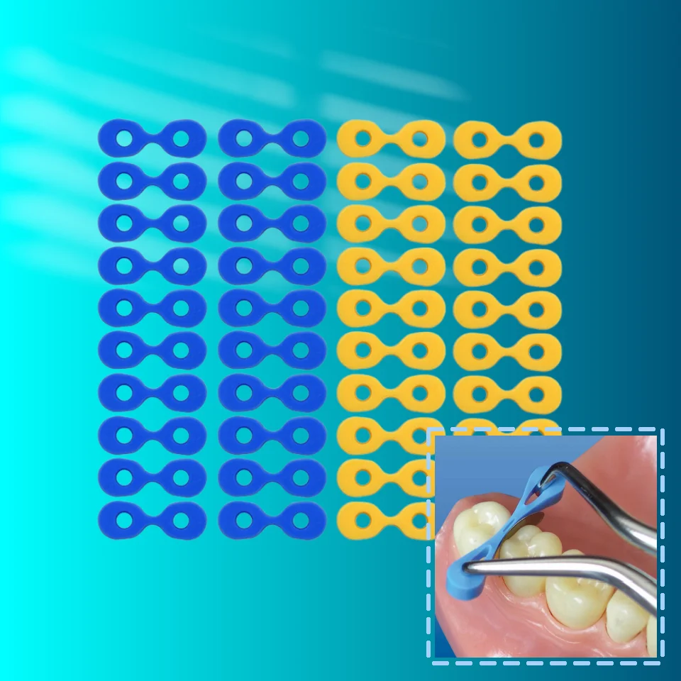 40Pcs-Box-Dental-Elastic-Rubber-Fixing-Wedges-Matrix-Matrices-Rubber ...