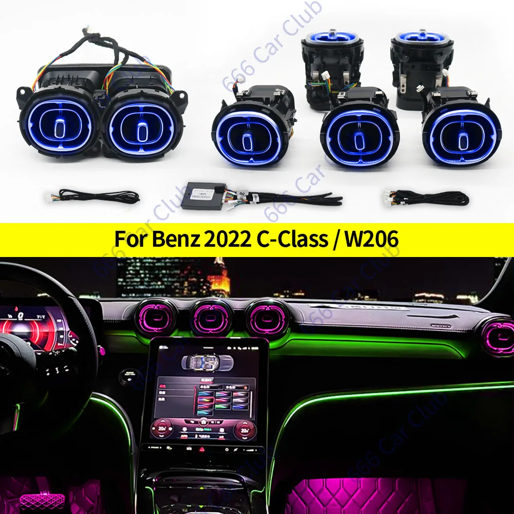 64 Colours LED Air Vents For Mercedes Benz C Class W206 2022 Car RGB ...