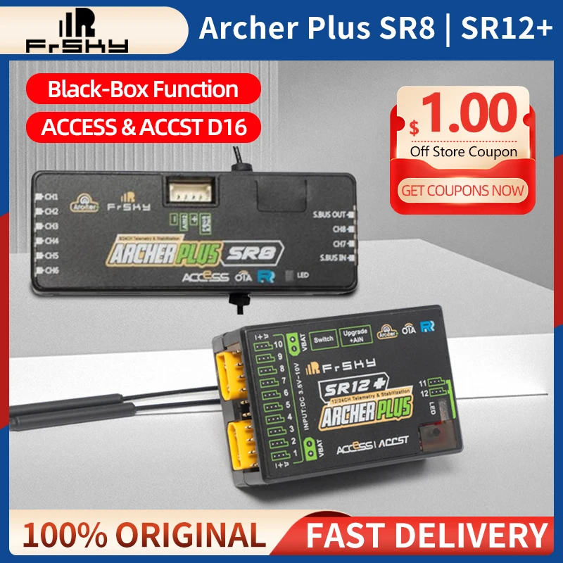 New-FrSky-Archer-Plus-SR8-SR12-Receiver-RX-2-4GHz-Receivers-3-axis ...