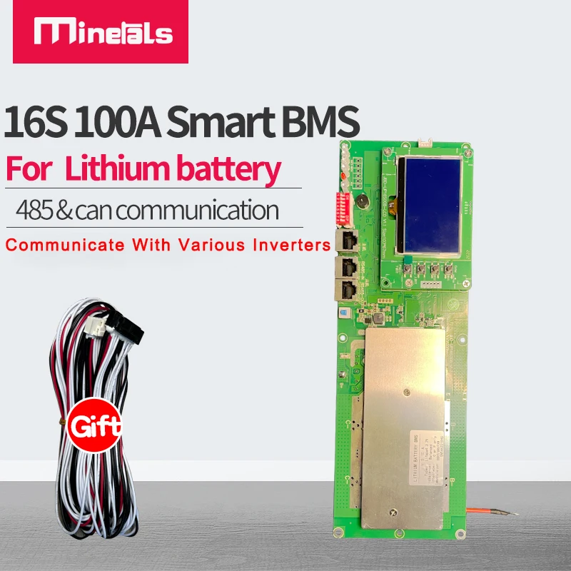 Solar-Energy-BMS-16S-LCD-Smart-BMS-Communicate-Inverter-100A-LiFePo4-Li ...
