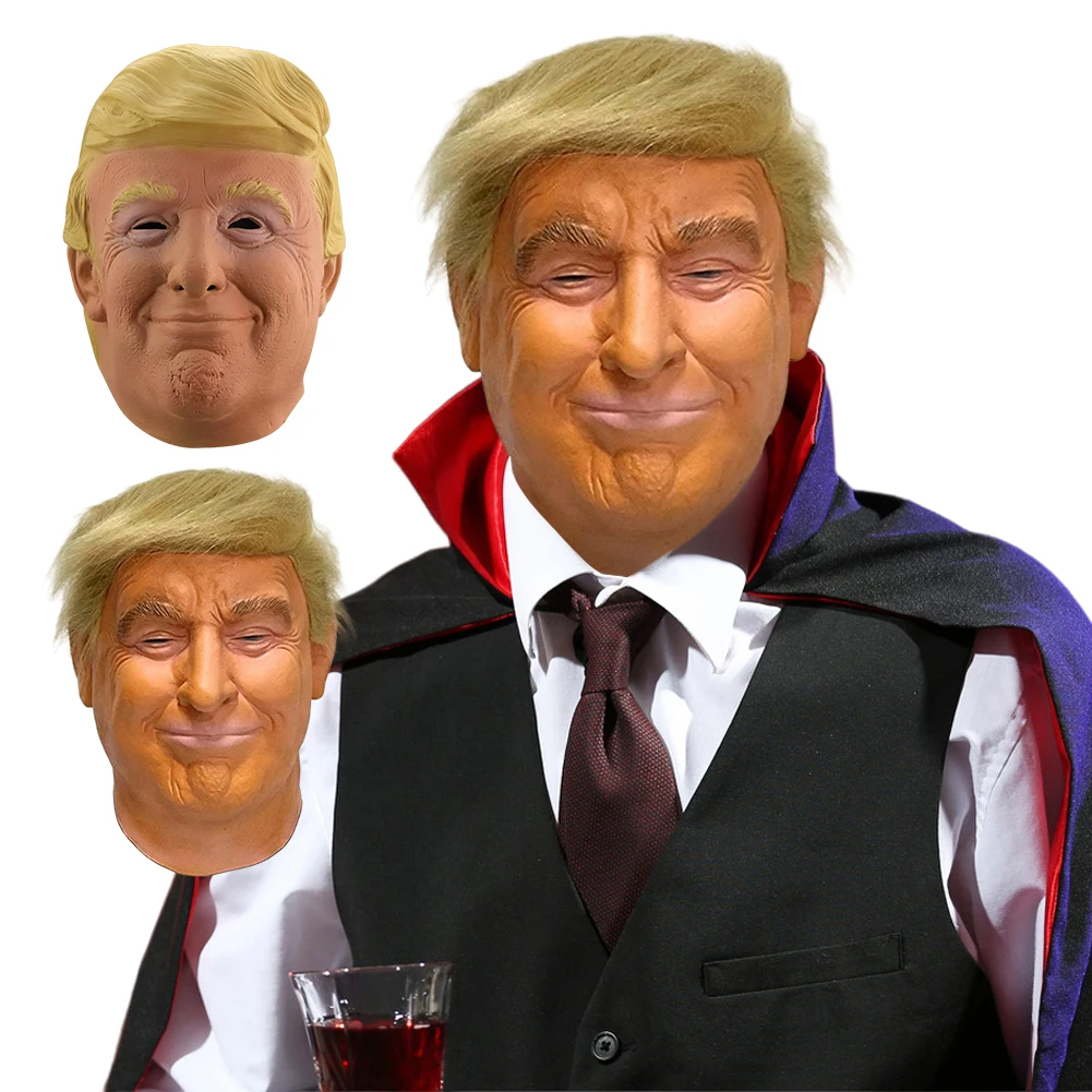 Trump Latex Full Head Cover Realistic Donald Trump Presidential Human ...