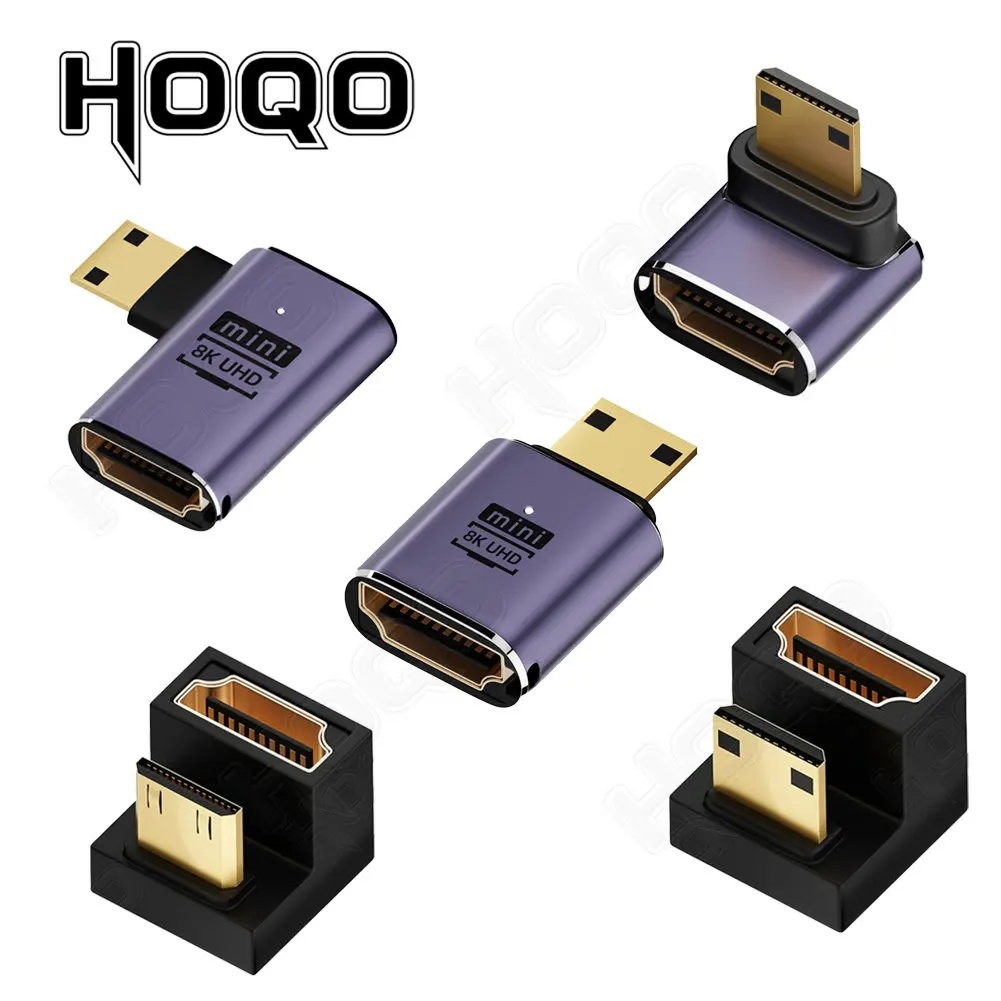 HDMI Compatible U shaped Adapter, 360 Degree U shaped Mini HDMI connector Mini HDMI Male to ...
