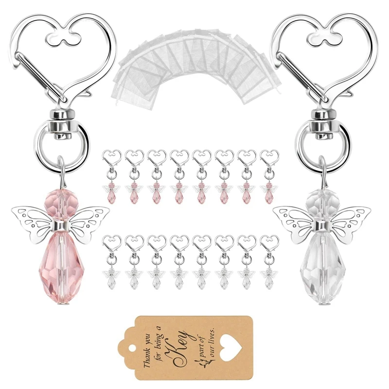 Angel Keychains Favor Thank You Keychain With Angel Wings Pendant Thank ...