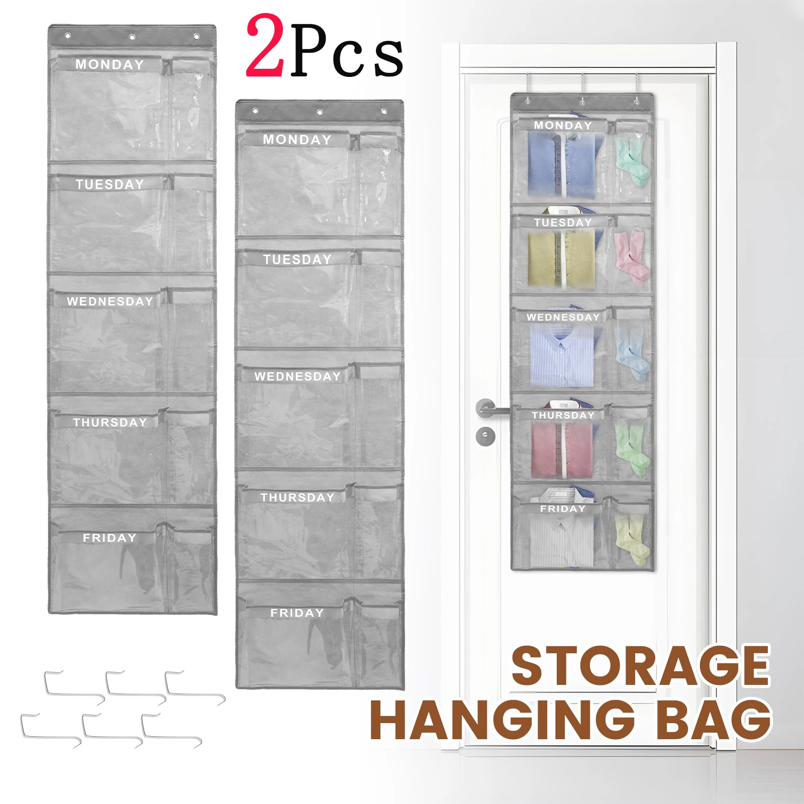 1-2Pcs-Wall-Hanging-Clothes-Storage-Bags-Over-The-Door-Underwear ...