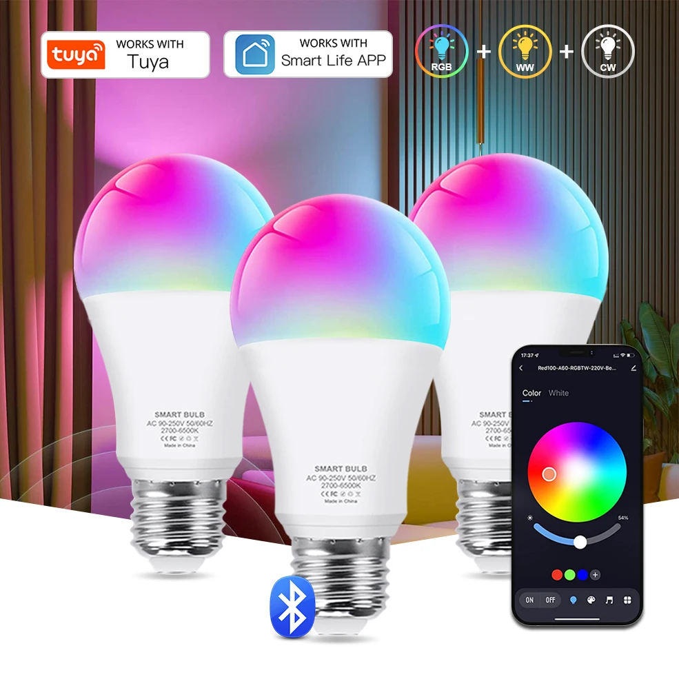 Bluetooth-4-0-Smart-LED-Bulb-Tuya-Light-Bulbs-AC85-265V-Dimmable ...