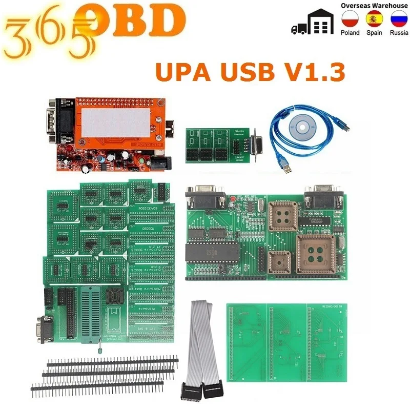 새로운 UPA USB V1.3 프로그래밍 도구 전체 어댑터 포함, UPA USB V1.3 메인 유닛 ECU 칩 튜닝 UPA ...