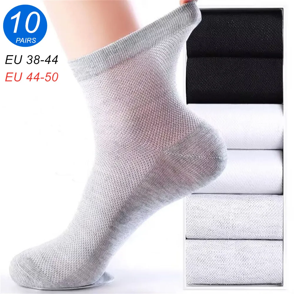 10-Pairs-pack-Breathable-Mesh-Men-Cotton-Socks-Big-Size-38-50-Spring ...