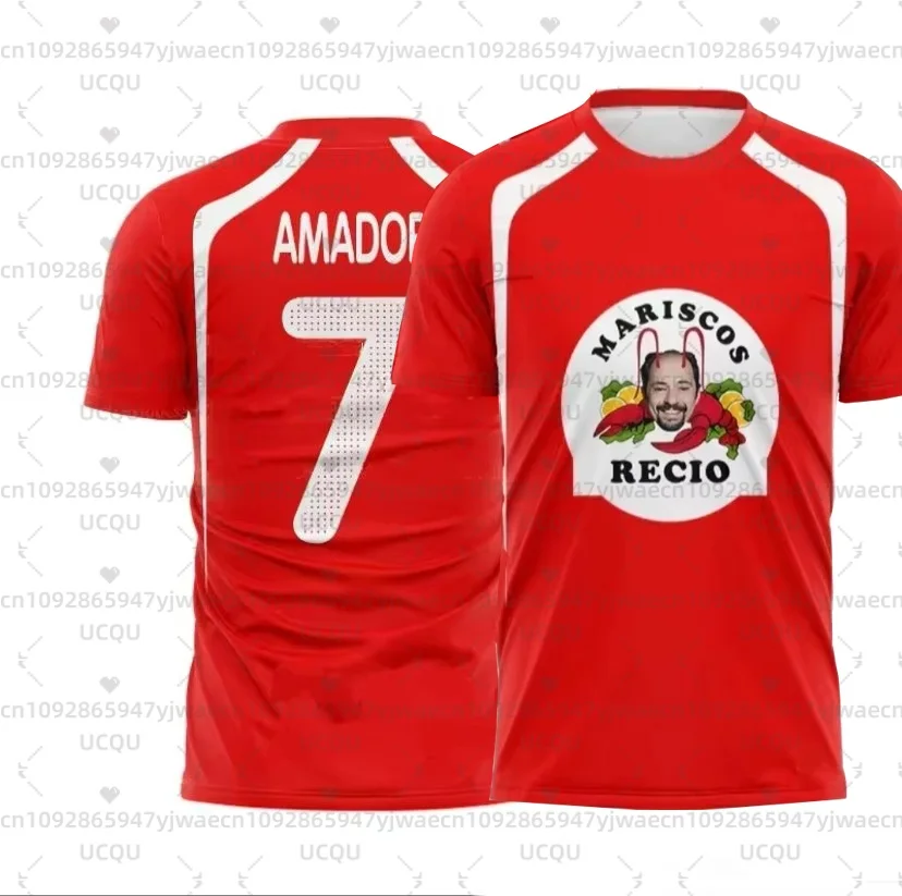 Amador&Vicente&Recio Football Jerseys Seafood Shrimp Recio Print T ...
