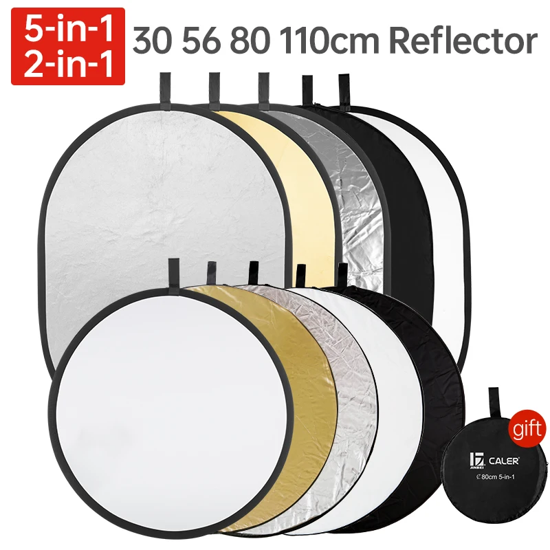 JINBEI-5in1-2in1-Reflector-30-56-80-110cm-Collapsible-Portable-Light-Diffuser-Oval-Round ...