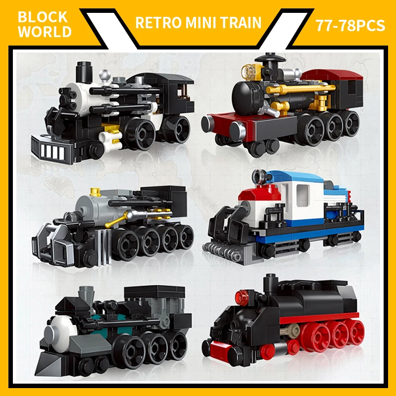 Mini-Steam-Train-Building-Blocks-MOC-Series-Cargo-City-Train-Mdoel-Set ...