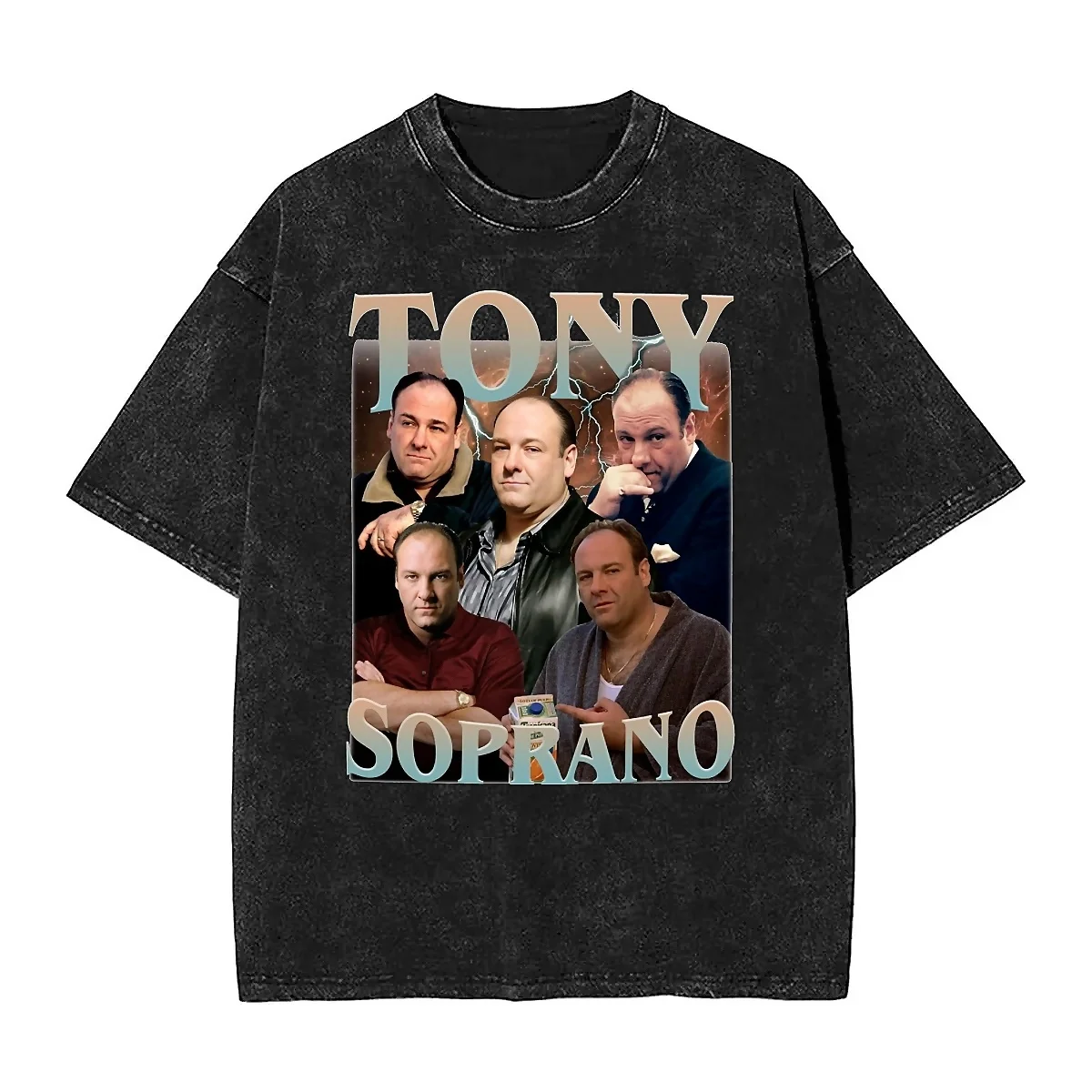 Vintage-Washed-T-Shirt-Vintage-Tony-Soprano-Cotton-T-Shirts-Crime-Drama ...