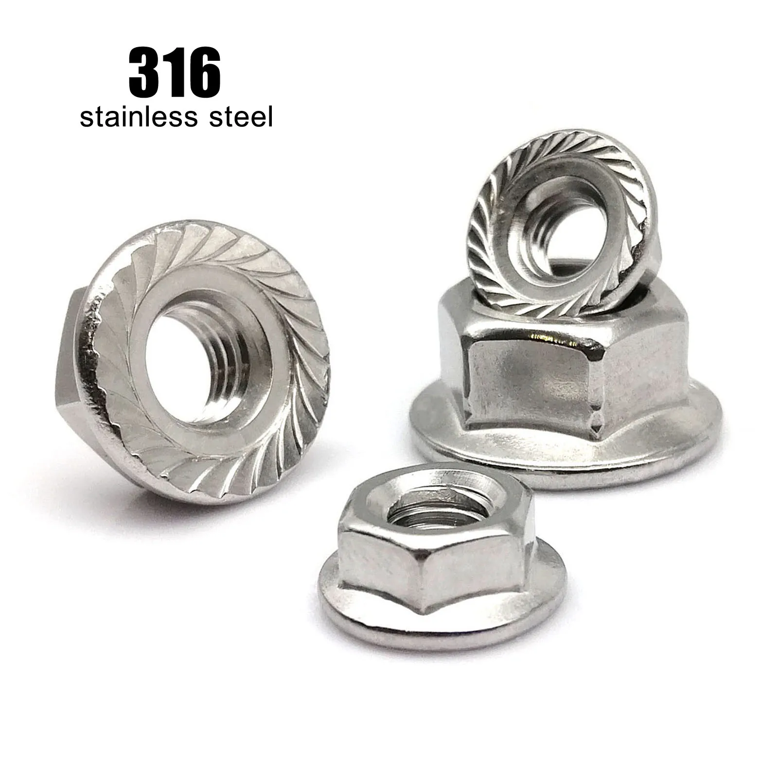 2/10/20pcs High Quality M3 M4 M5 M6 M8 M10 M12 DIN6923 316 A4 Stainless ...