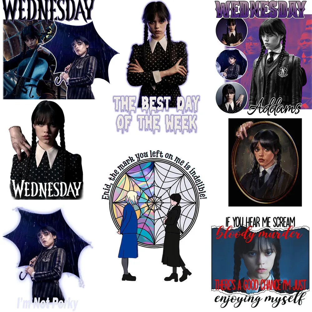 Wednesday Heat Transfer Patches For Clothing Thermal Stickers Iron On ...