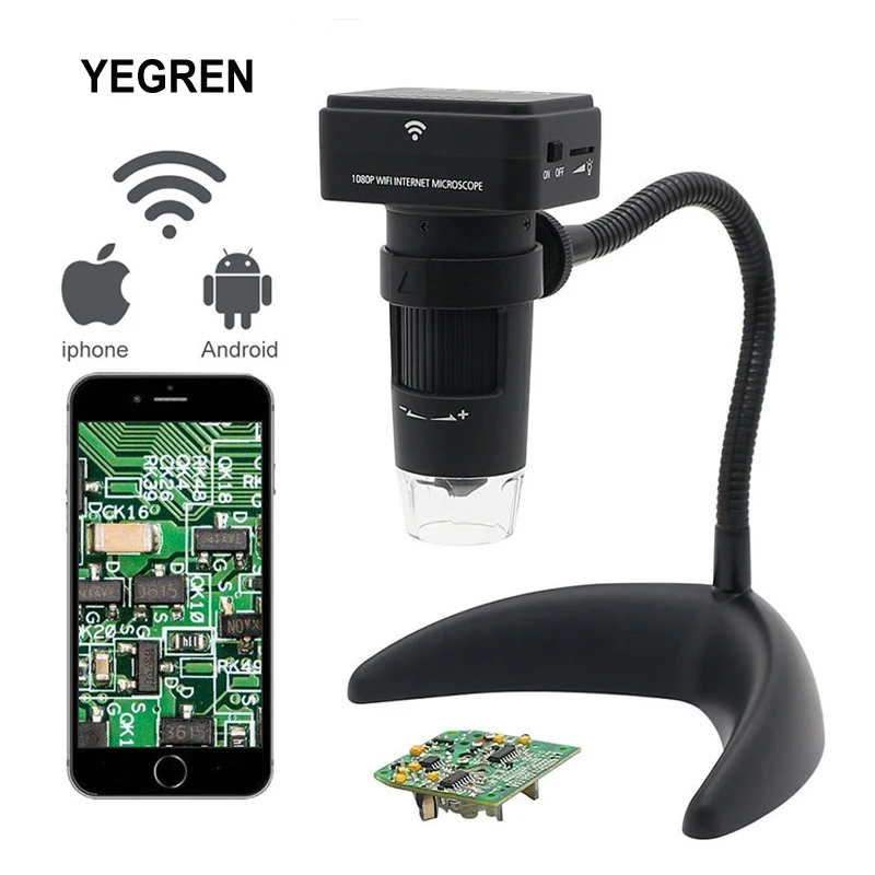 1080P-HD-Wireless-WIFI-Microscope-200X-LED-Digital-Microscope-with ...
