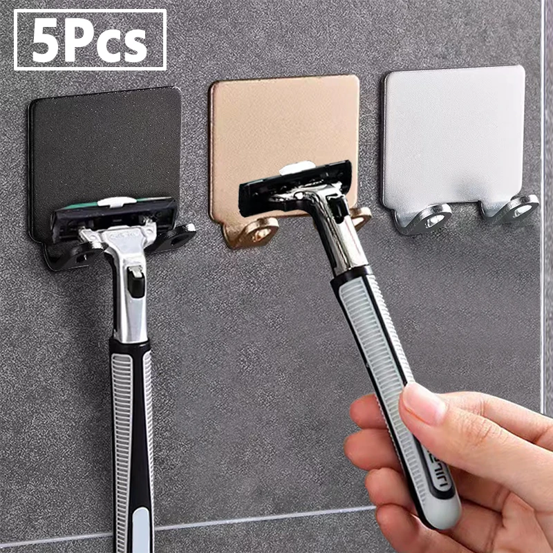 1/2/3/5 Pcs Punch Free Razor Rack Men Shaving Shaver Storage Hook Shelf ...