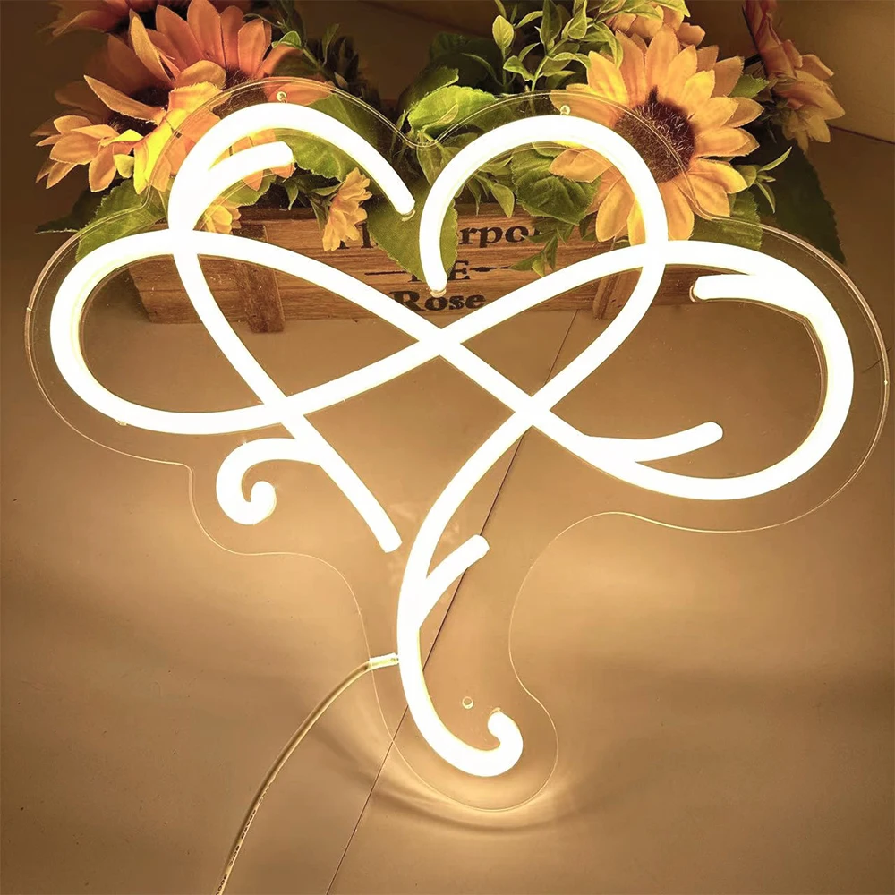 Infinity-Heart-Neon-Sign-Reusable-LED-USB-Powered-Light-for-Bedroom ...
