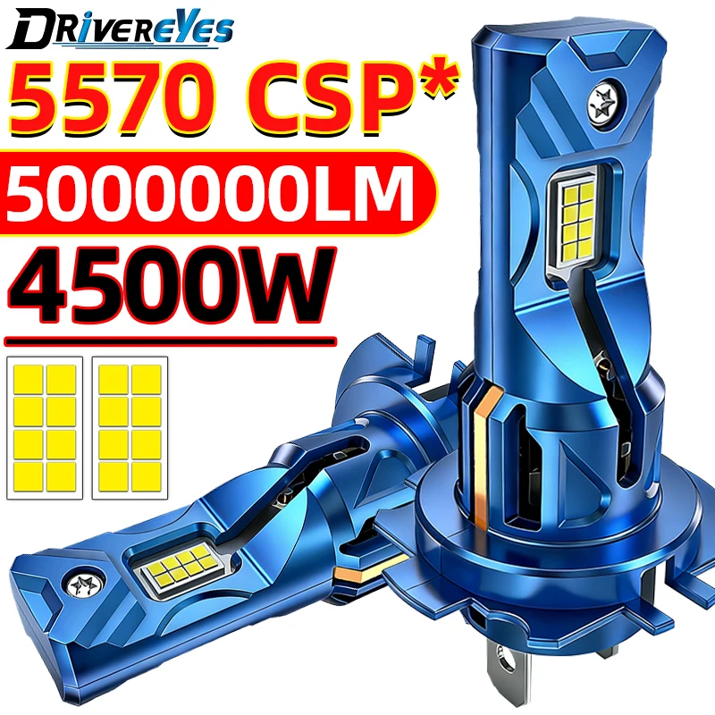 Turbo H7 LED Light 4500W 5000000LM CANbus 5570 CSP Led Headlamp 1:1 ...