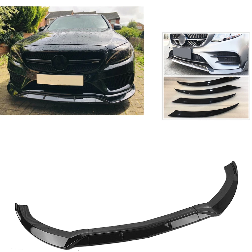 For Mercedes Benz C Class W205 2015 2018 Sport Gloss Black Car Front ...