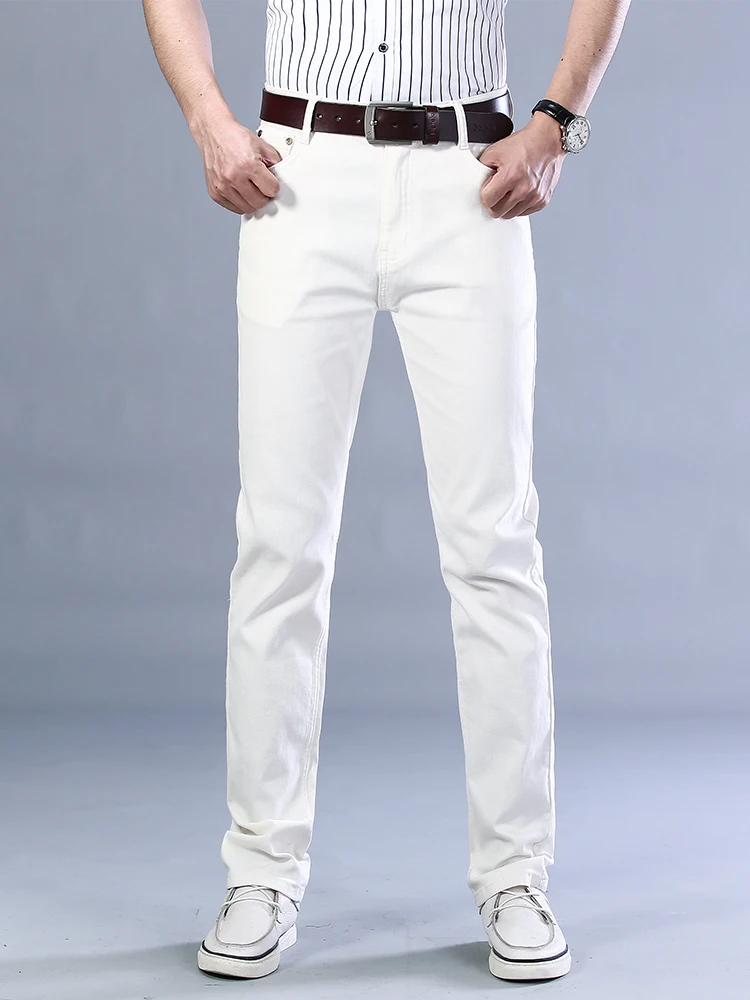 4-Colors-Autumn-Classic-Style-Men-s-Slim-White-Jeans-Business-Casual ...
