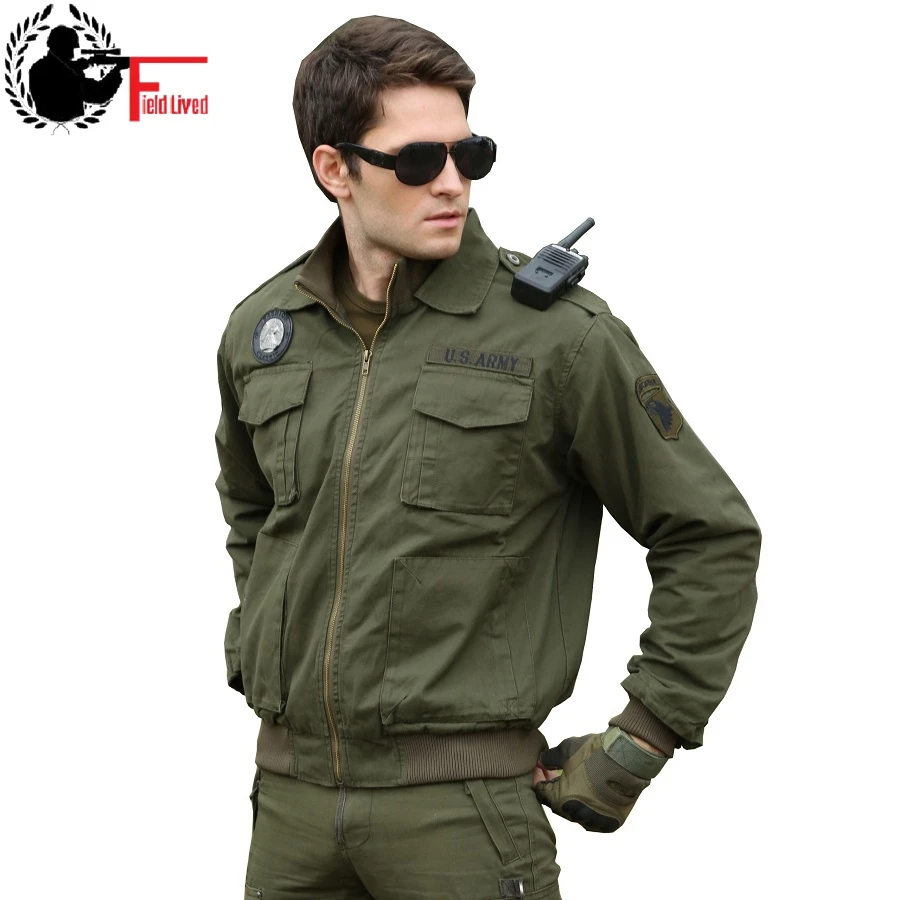 Chaqueta de vuelo para hombre, uniforme de Piloto Militar del Ejército ...