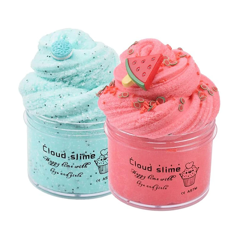 70-180ml Cloud Slime Kit Red Watermelon Charm Slime Foam Slices For ...