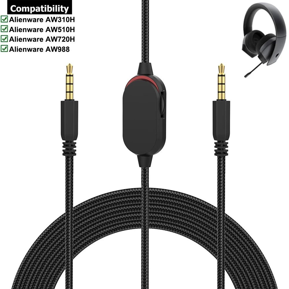 Replacement-Nylon-Braided-Aux-Cable-Extension-Cord-For-Dell-Alienware ...