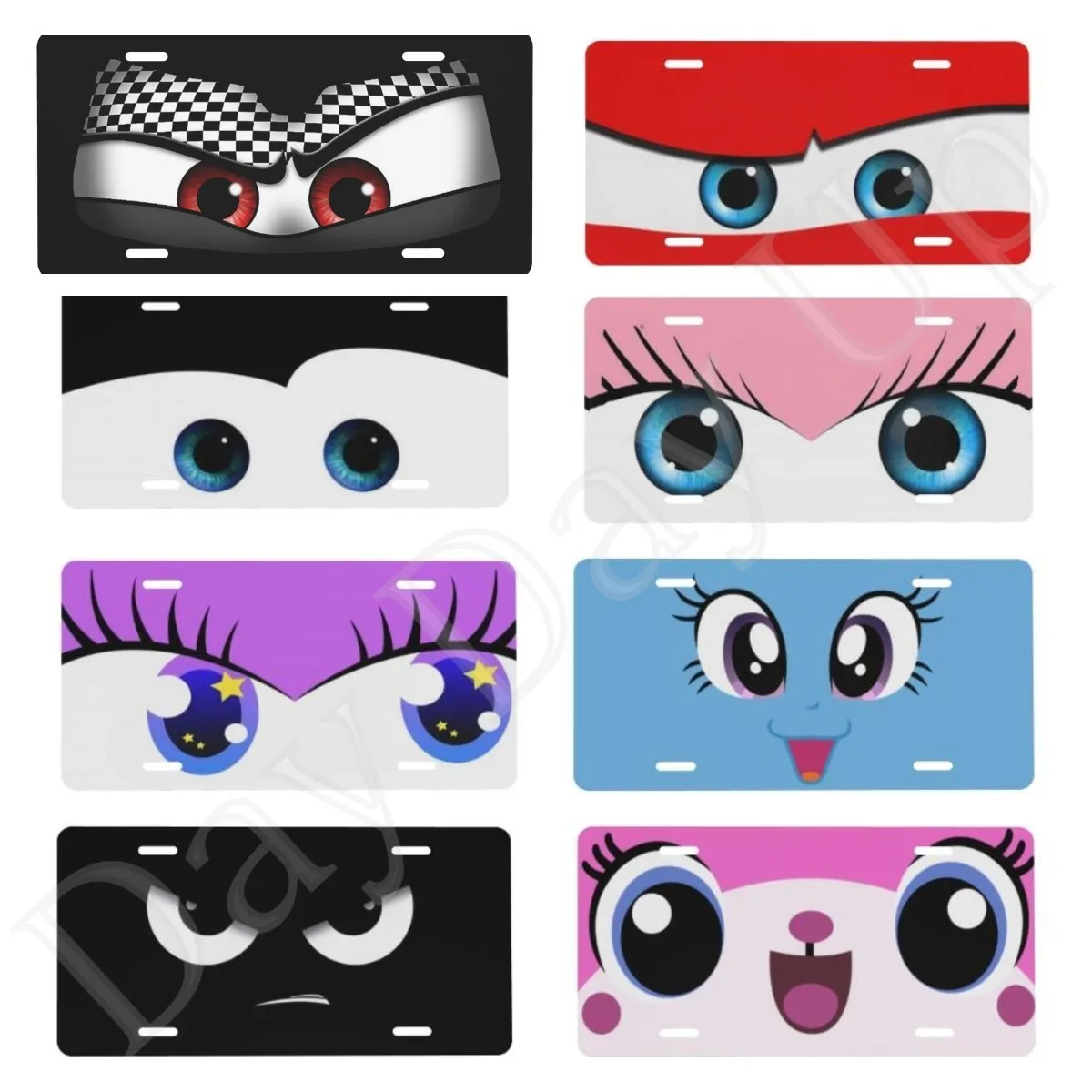 Angry-Black-Eyes-License-Plate-Decorative-Front-License-Plate-Metal ...