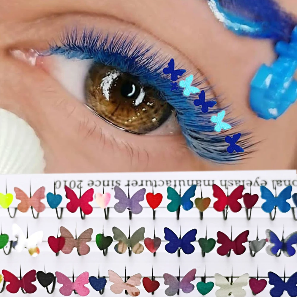 3D Butterfly Heart Glitter Individual Lashes False Eyelash Extension ...