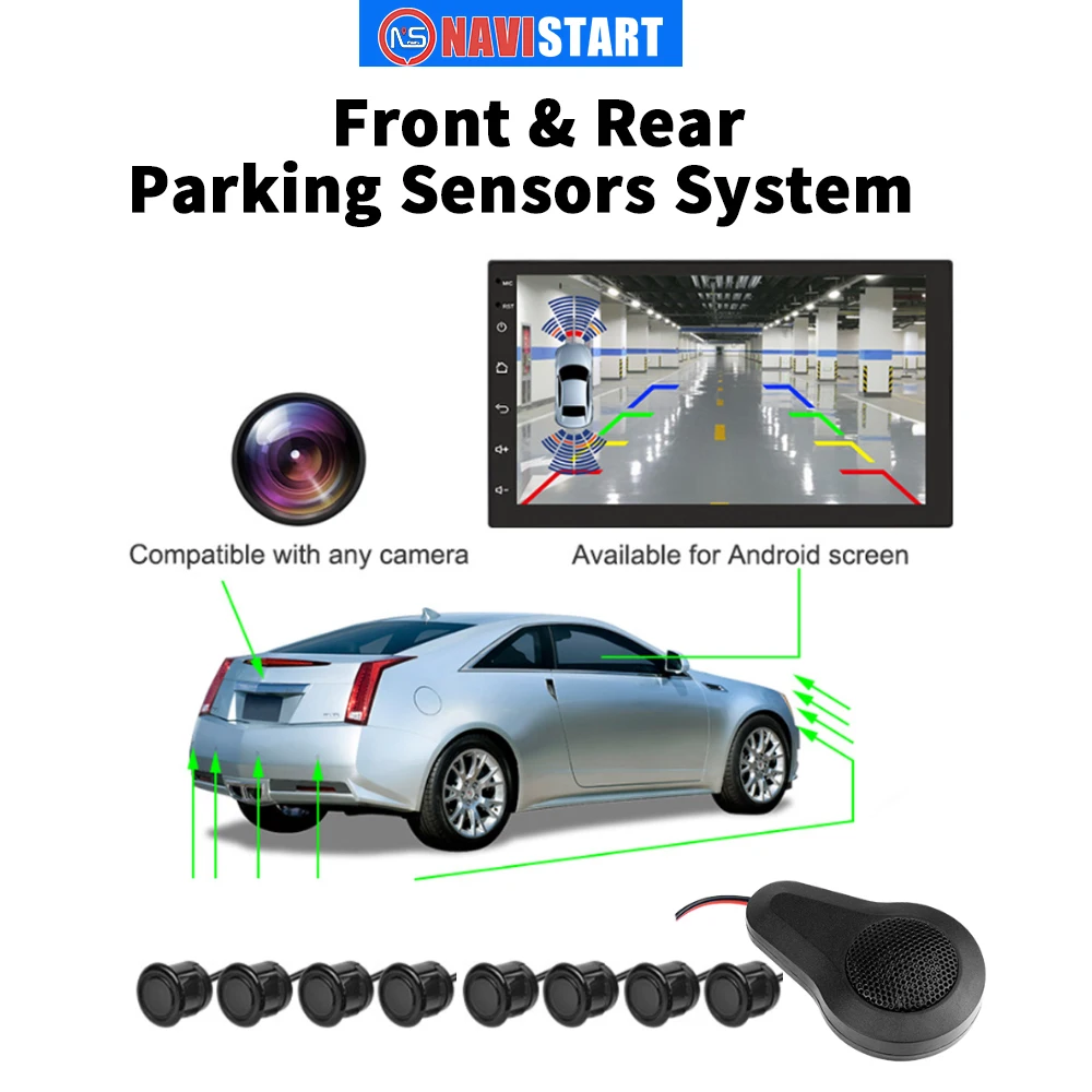 Parktronic Led Display Parking Sensor 6/8 Sensors Kit Reverse Backup ...