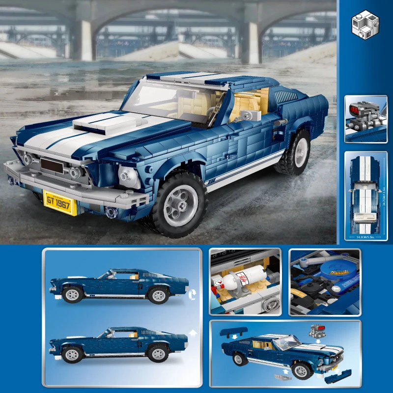Ford Mustang Classic Muscle Race Car Model 21047 Building Blocks Bricks ...