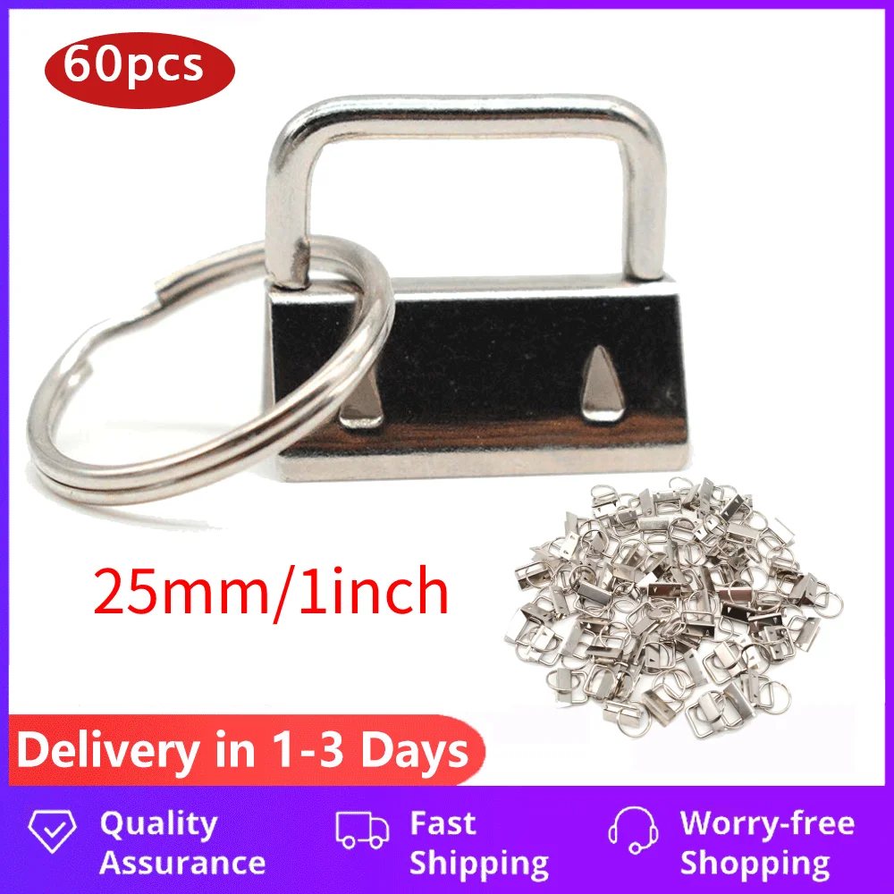 60 Piece Key Ring Hardware Keychain Bracelet Hardware with Lanyard Key ...