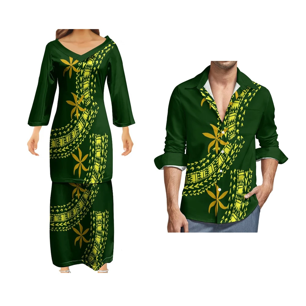 Ropa-tradicional-Puletasi-polinesiana-samoana-con-cuello-en-V-uniforme ...