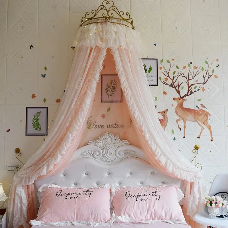 Princess-style-Crown-Mosquito-Net-Bed-Curtain-Girl-Children-Room-Decor ...