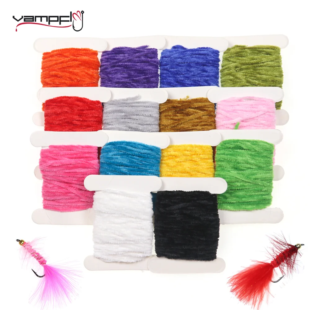 Vampfly 2mm/3mm/4mm Fly Tying Rayon Chenille Yarn For Worms Woolly ...