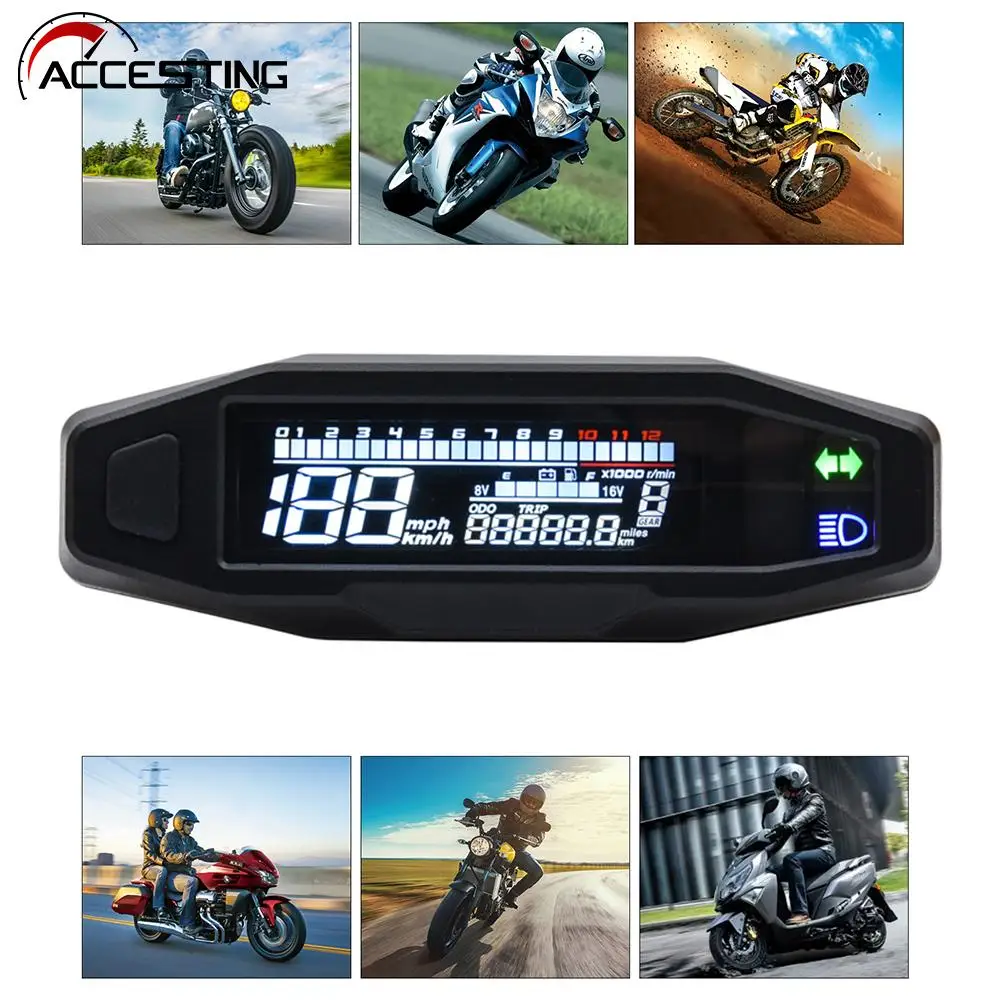 New-Universal-RPM-Moto-Meter-LCD-Speedometer-Speed-Gauge-Tacho-Meter ...